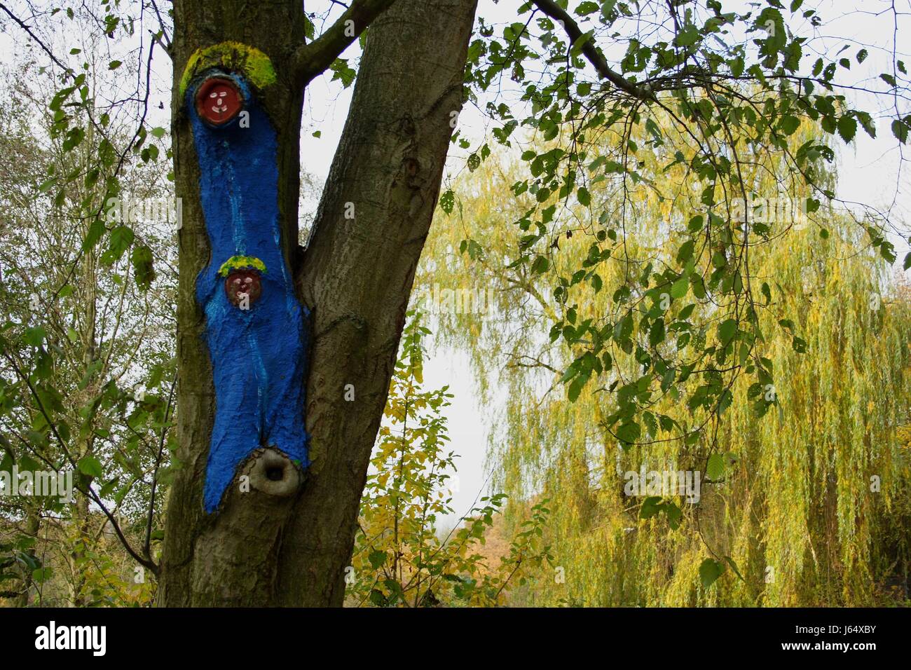 tree trees art tree trees face branches daub scenery countryside nature ...