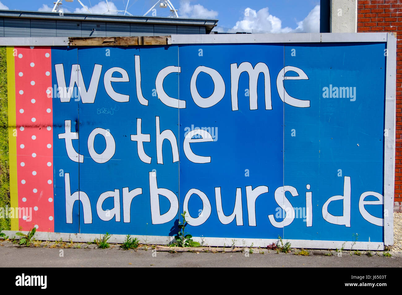 Welcome to the Harbourside Sign, Bristol Stock Photo - Alamy