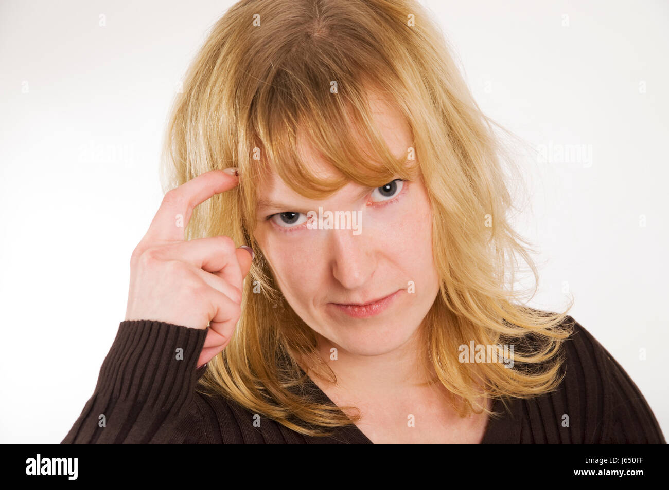 woman finger portrait person dissatisfied discontent woman gesture ...