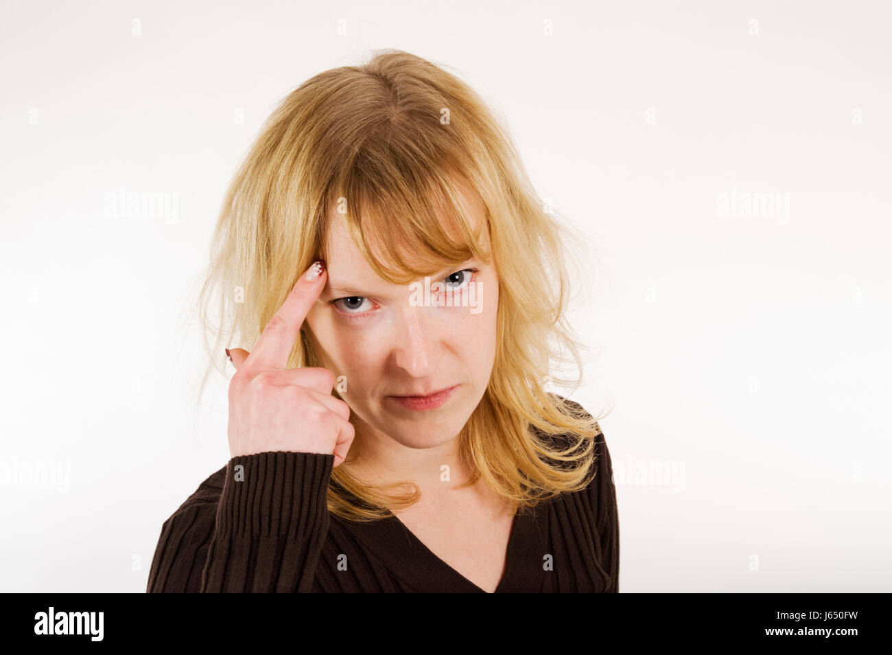 woman person blonde emotion dissatisfied discontent gesture humans ...