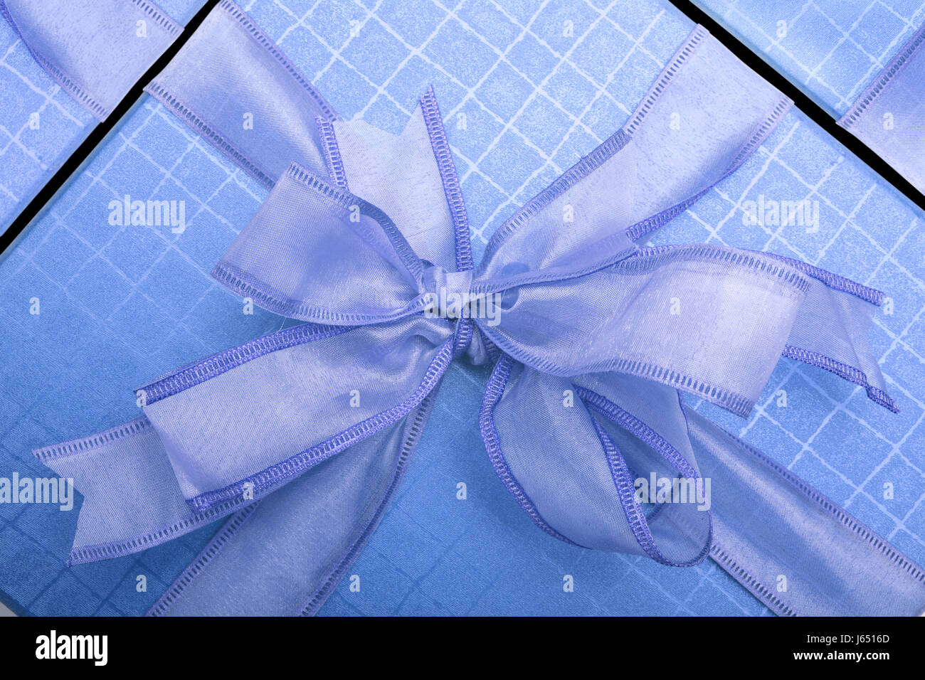 blue present gift package box imagining bow surprise ribbon tape band ...