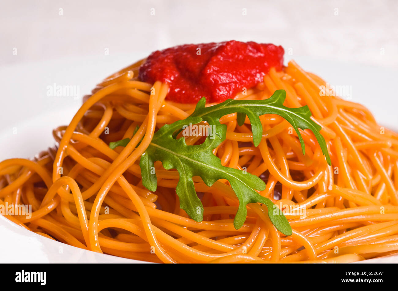 red spaghetti with tomato sauce Stock Photo - Alamy