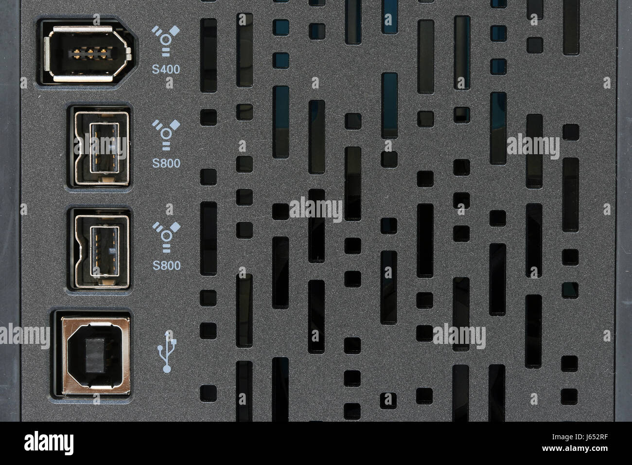 detail external connections computers computer detail closeup black ...