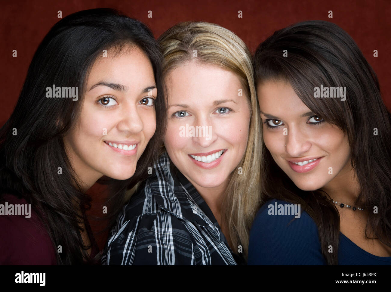 woman women lady female teen three trio teenager girl girls humans ...