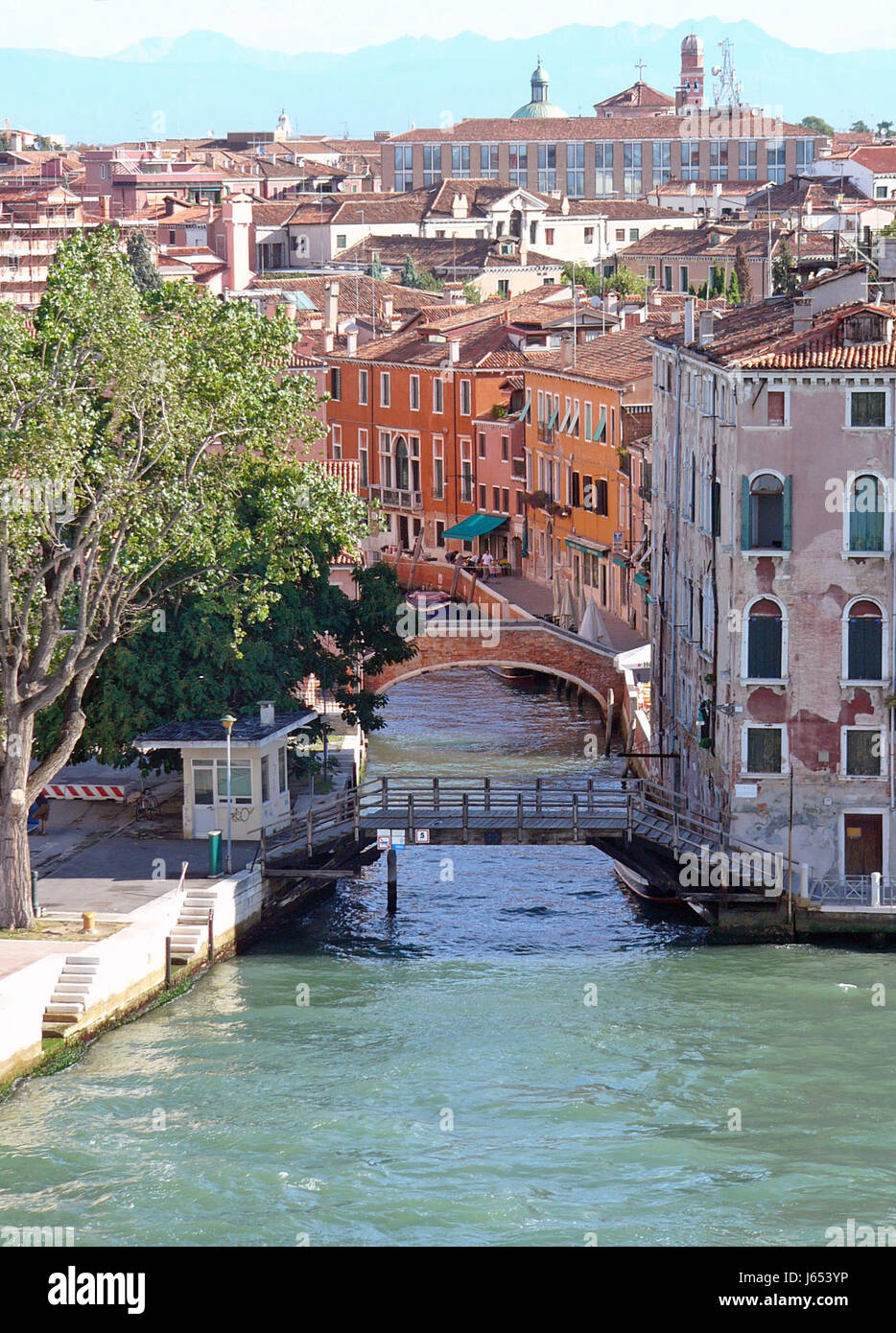 bridge alps venice channel farsightedness waterway house building tower ...