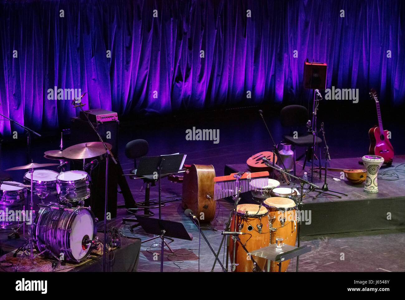 Empty stage with musical instruments Stock Photo - Alamy