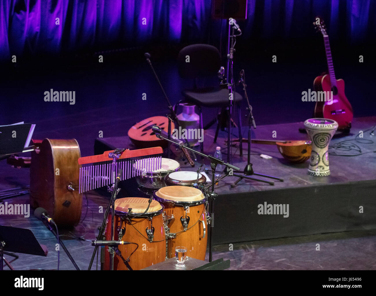 Empty stage with musical instruments Stock Photo - Alamy