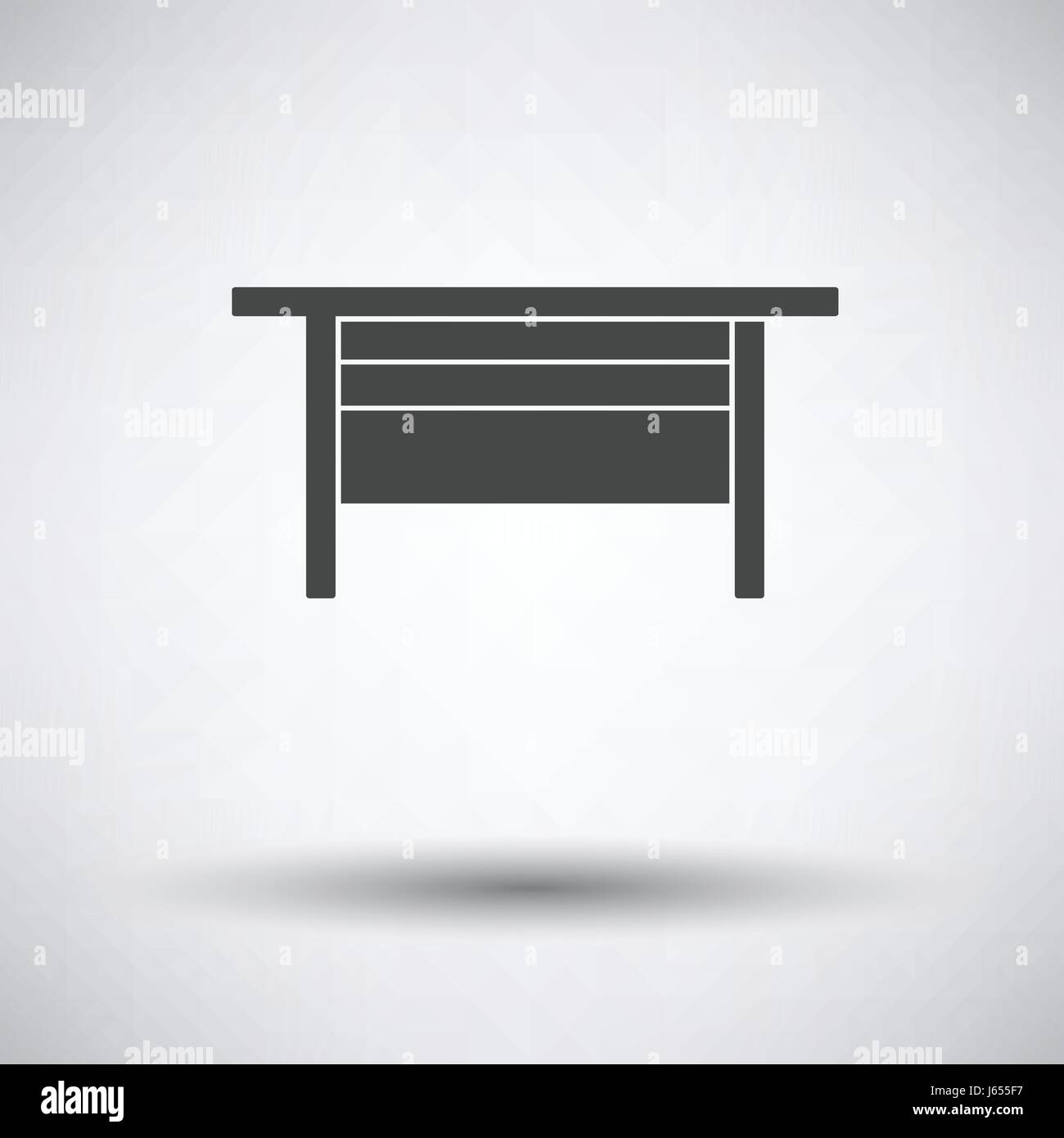 Boss office table icon on gray background, round shadow. Vector ...