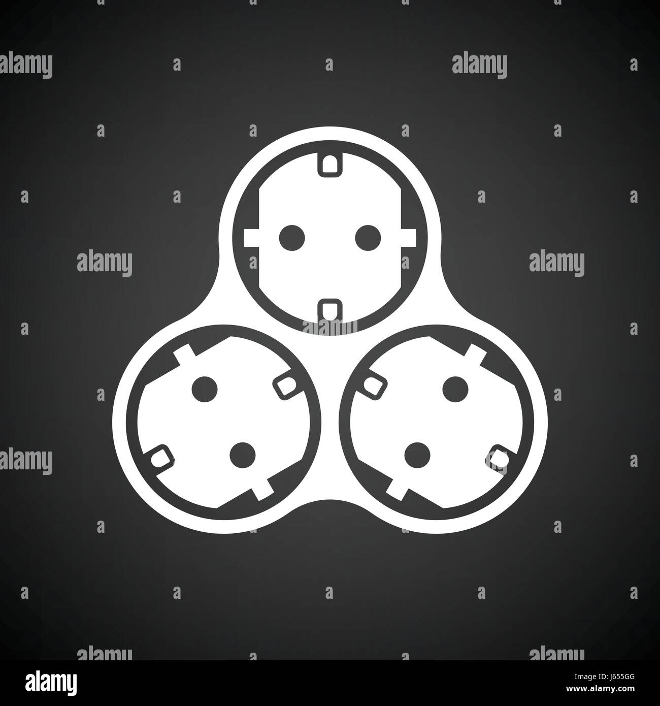 AC splitter icon. Black background with white. Vector illustration ...