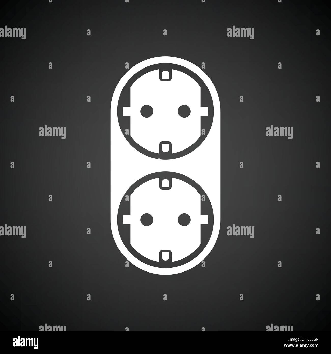AC splitter icon. Black background with white. Vector illustration ...
