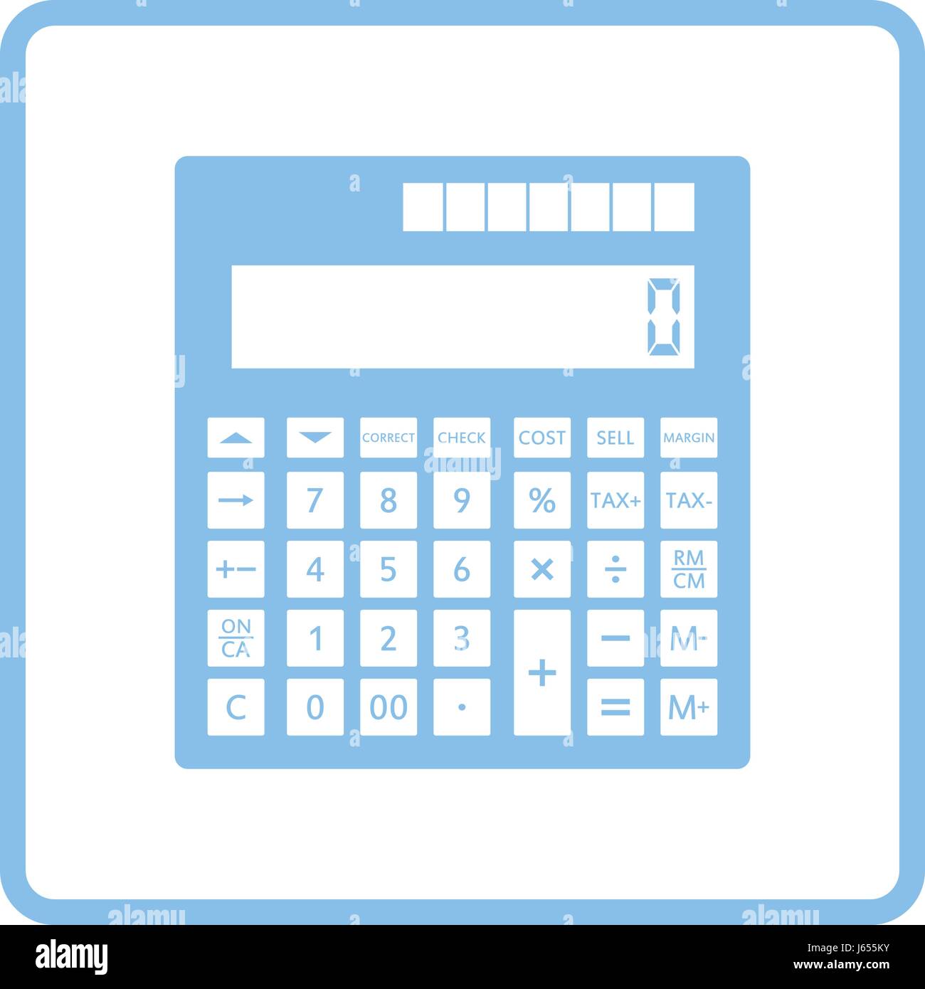 Statistical calculator icon. Blue frame design. Vector illustration ...