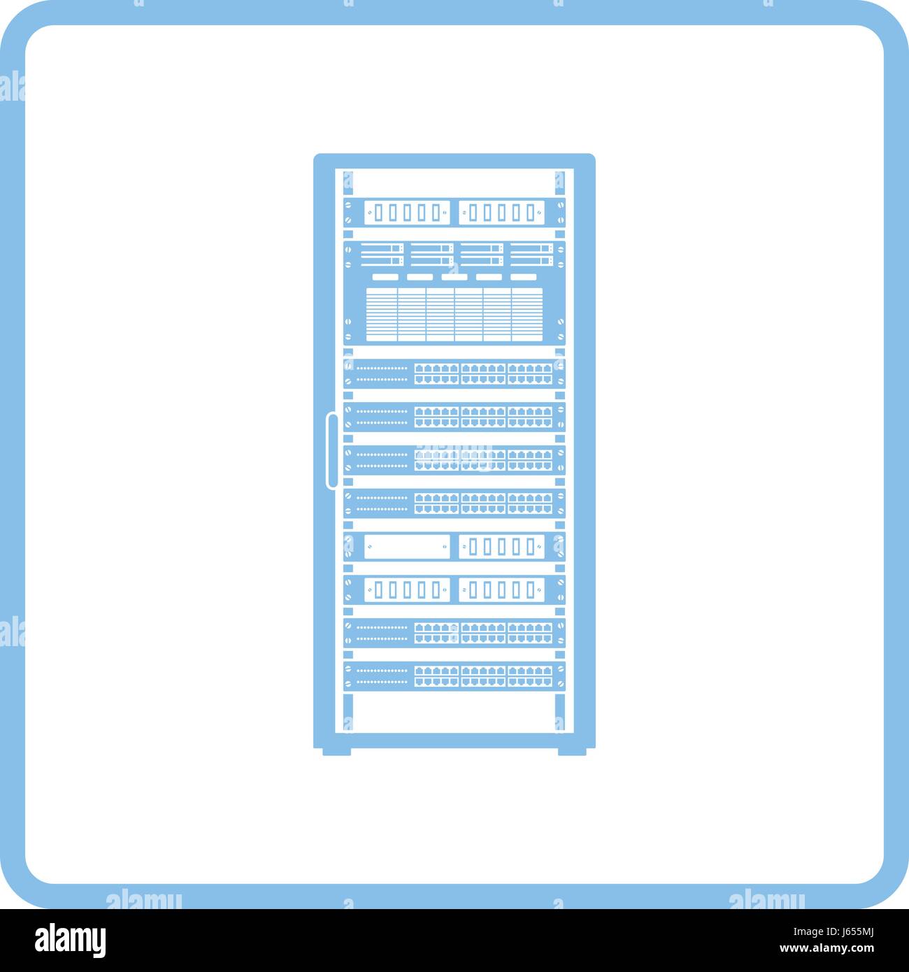 Server rack icon. Blue frame design. Vector illustration Stock Vector ...