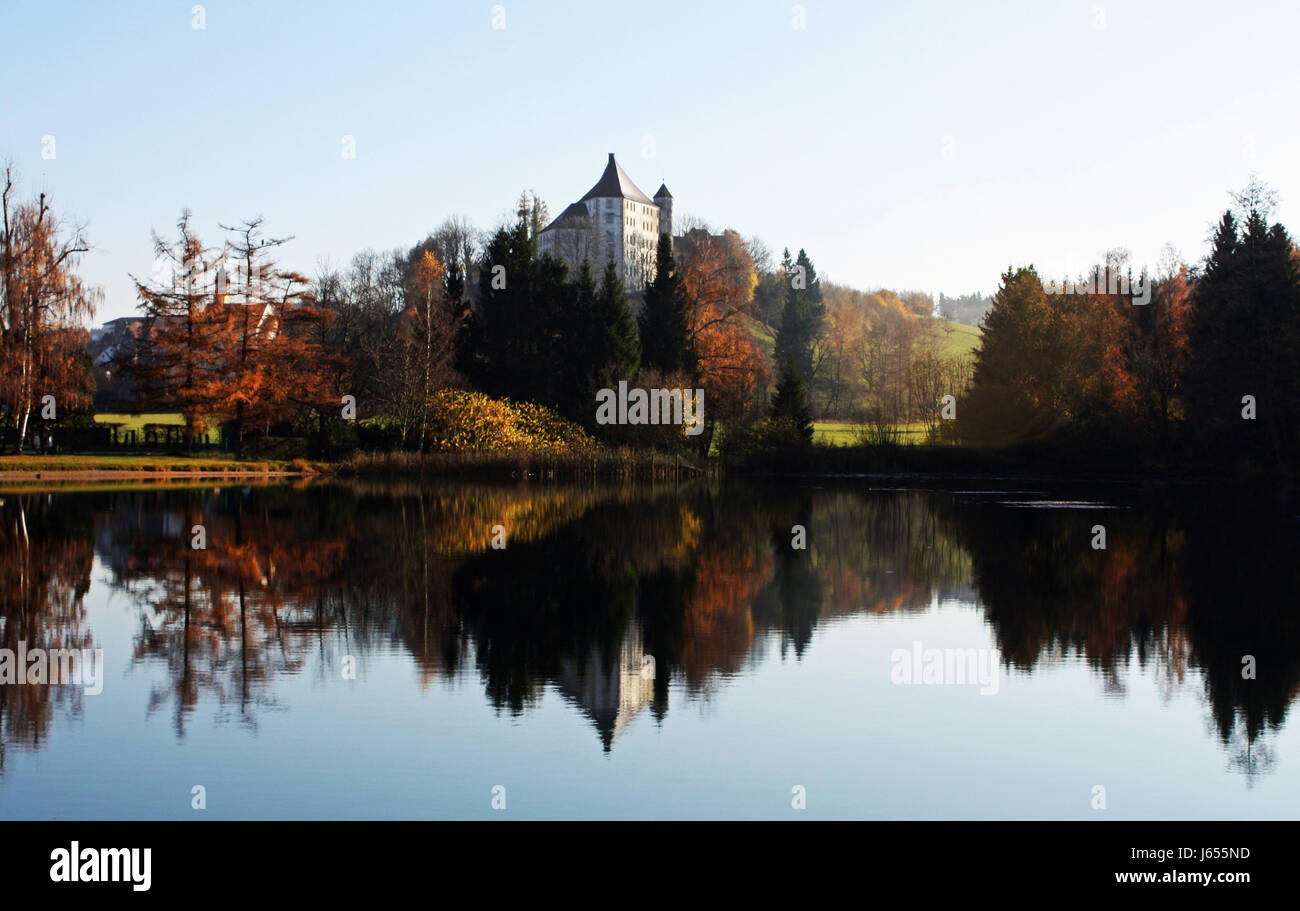 salt water sea ocean water fall autumn tree trees mirroring autumn ...