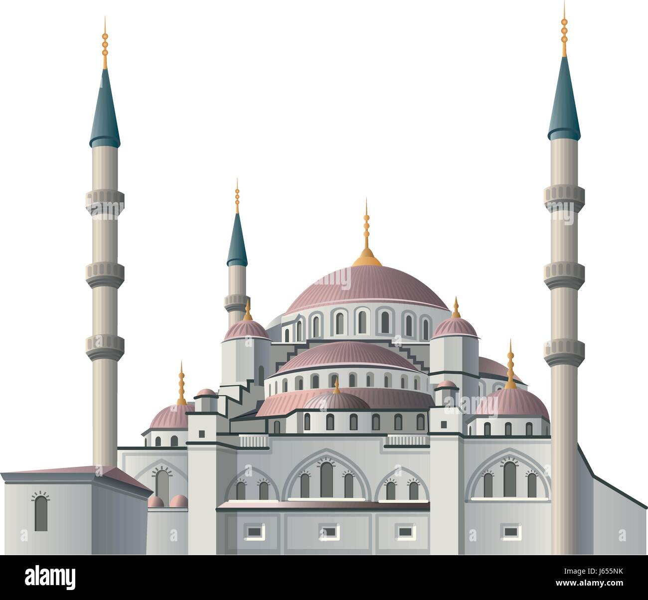 illustration of famous turkish mosque in istanbul Stock Vector Image ...