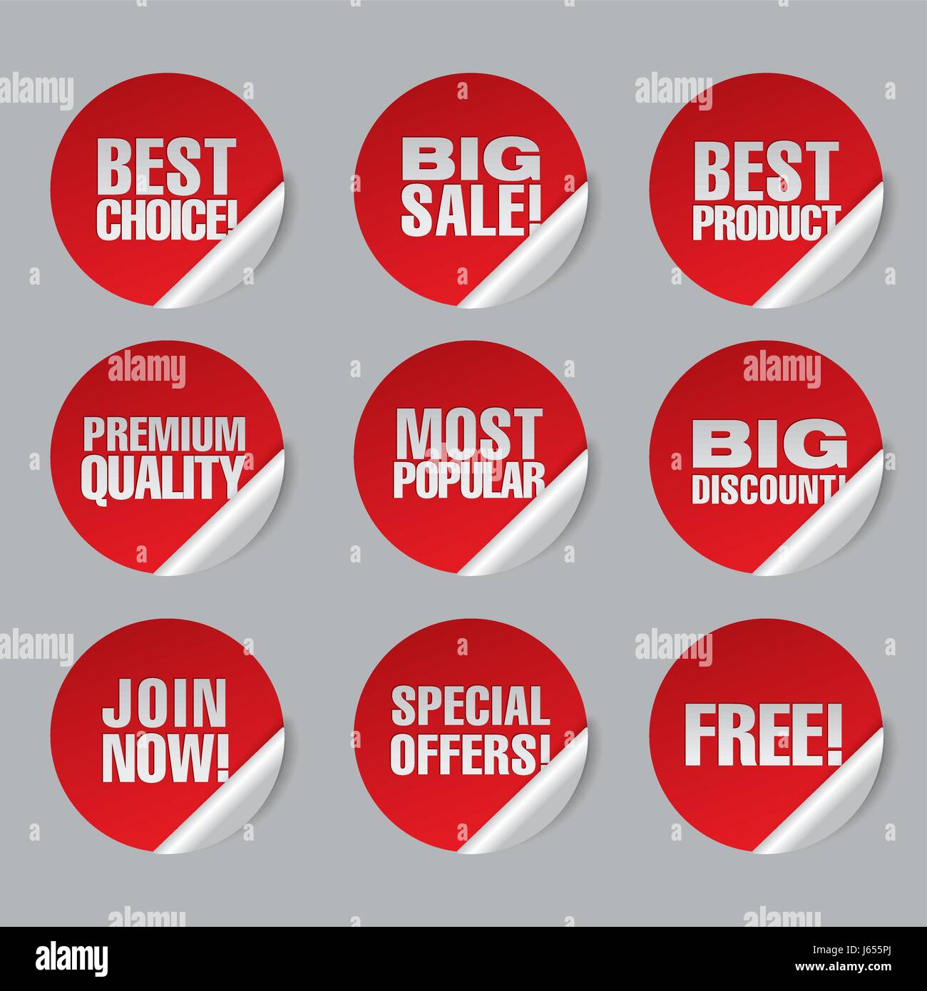 illustration of red advertising discount stickers Stock Vector Image ...