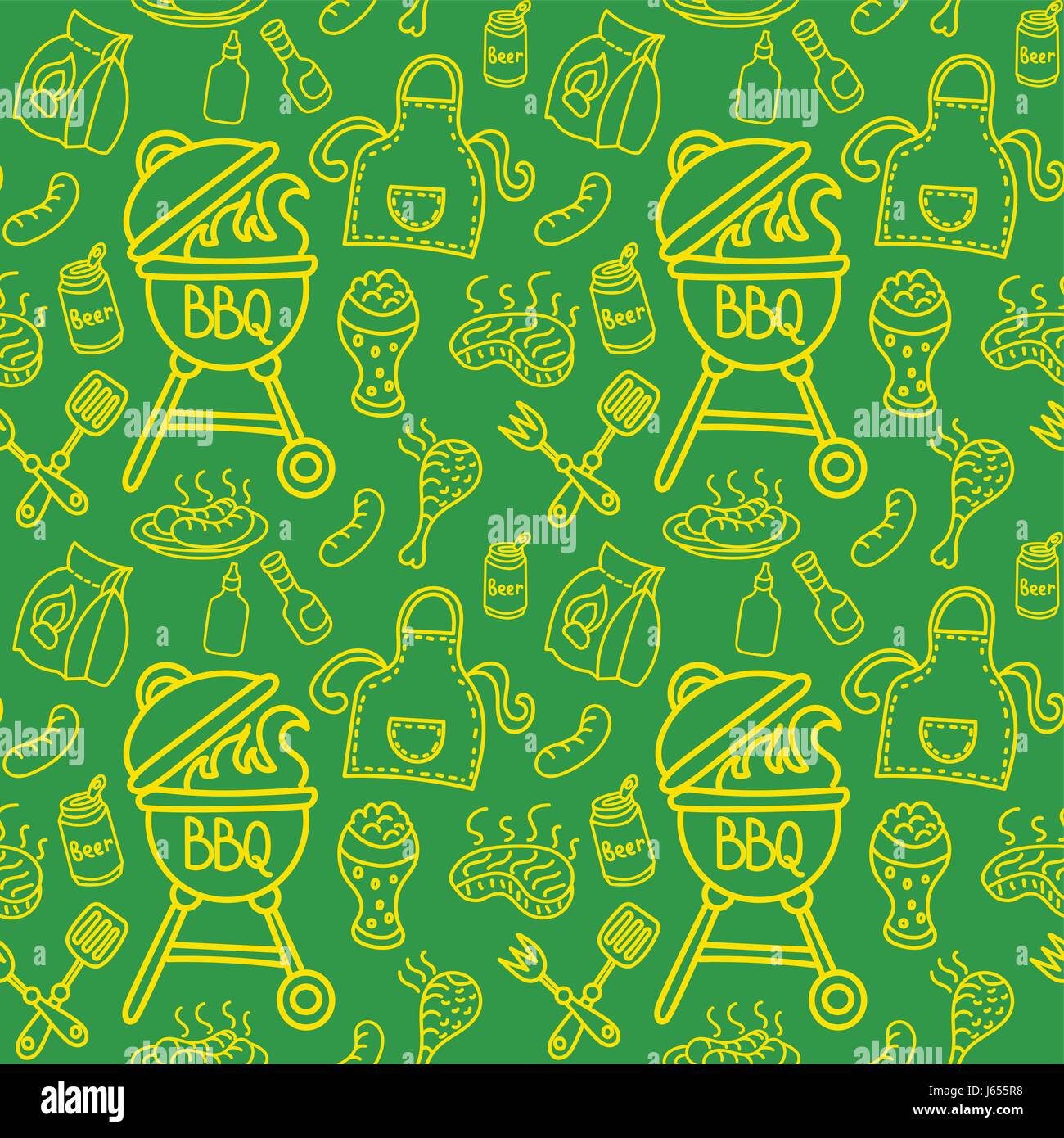 illustration of seamless pattern for barbecue party Stock Vector Image ...