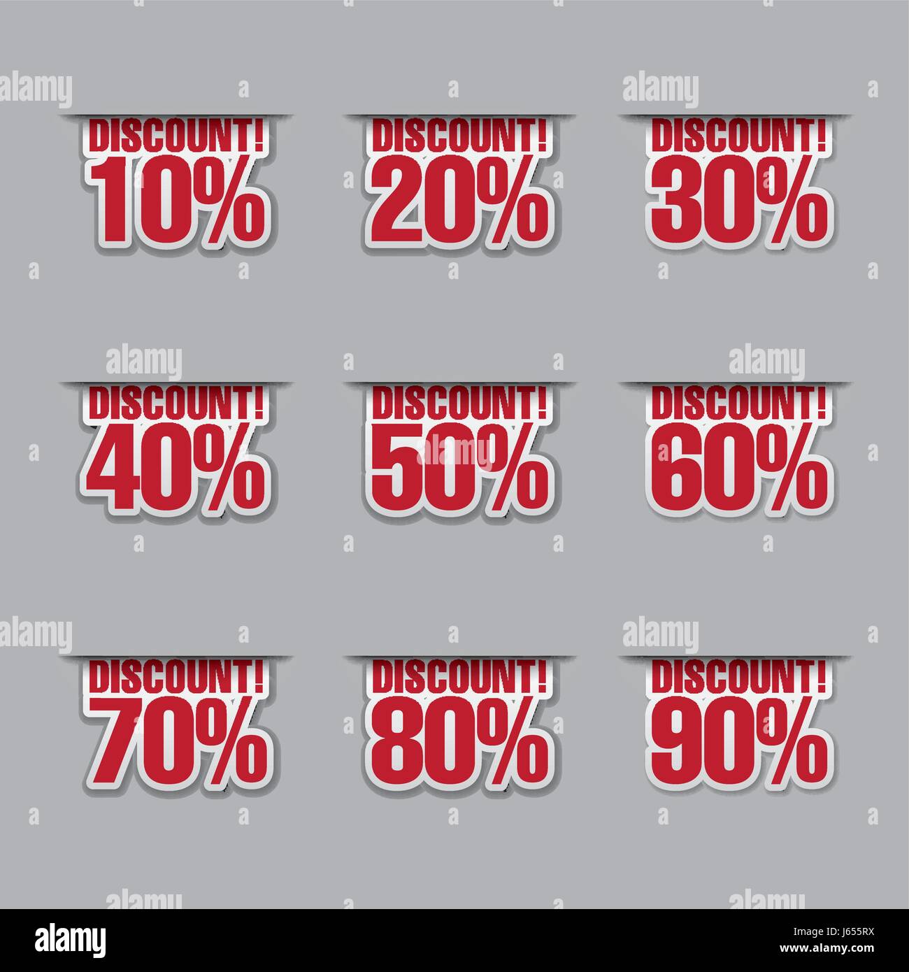illustration of set advertising discount labels with percents Stock ...