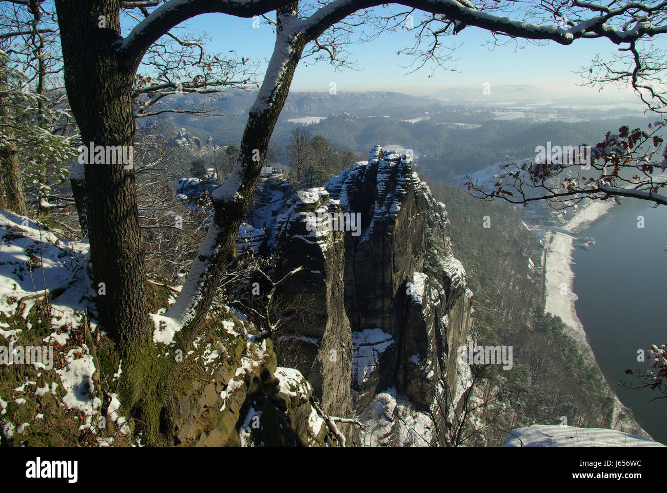 switzerland bastion blue tree stone winter cold blank european ...
