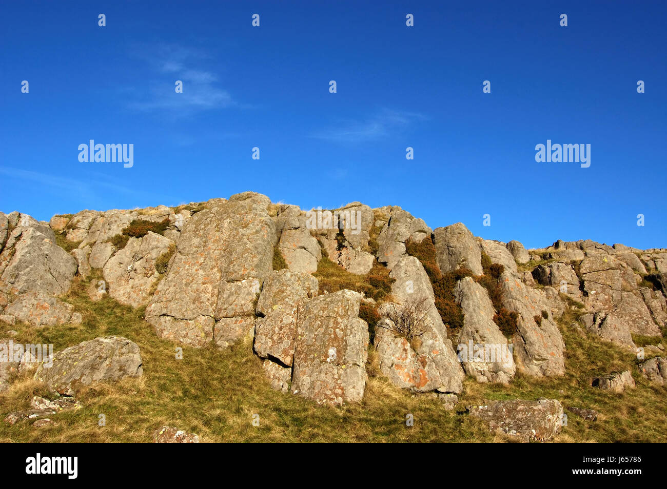 blue stone rock deep scotland firmament sky rough coloured colourful ...