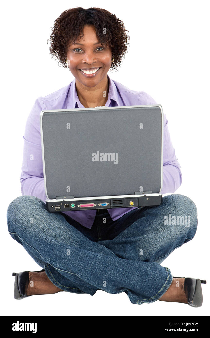 woman African young younger computers computer woman humans human ...