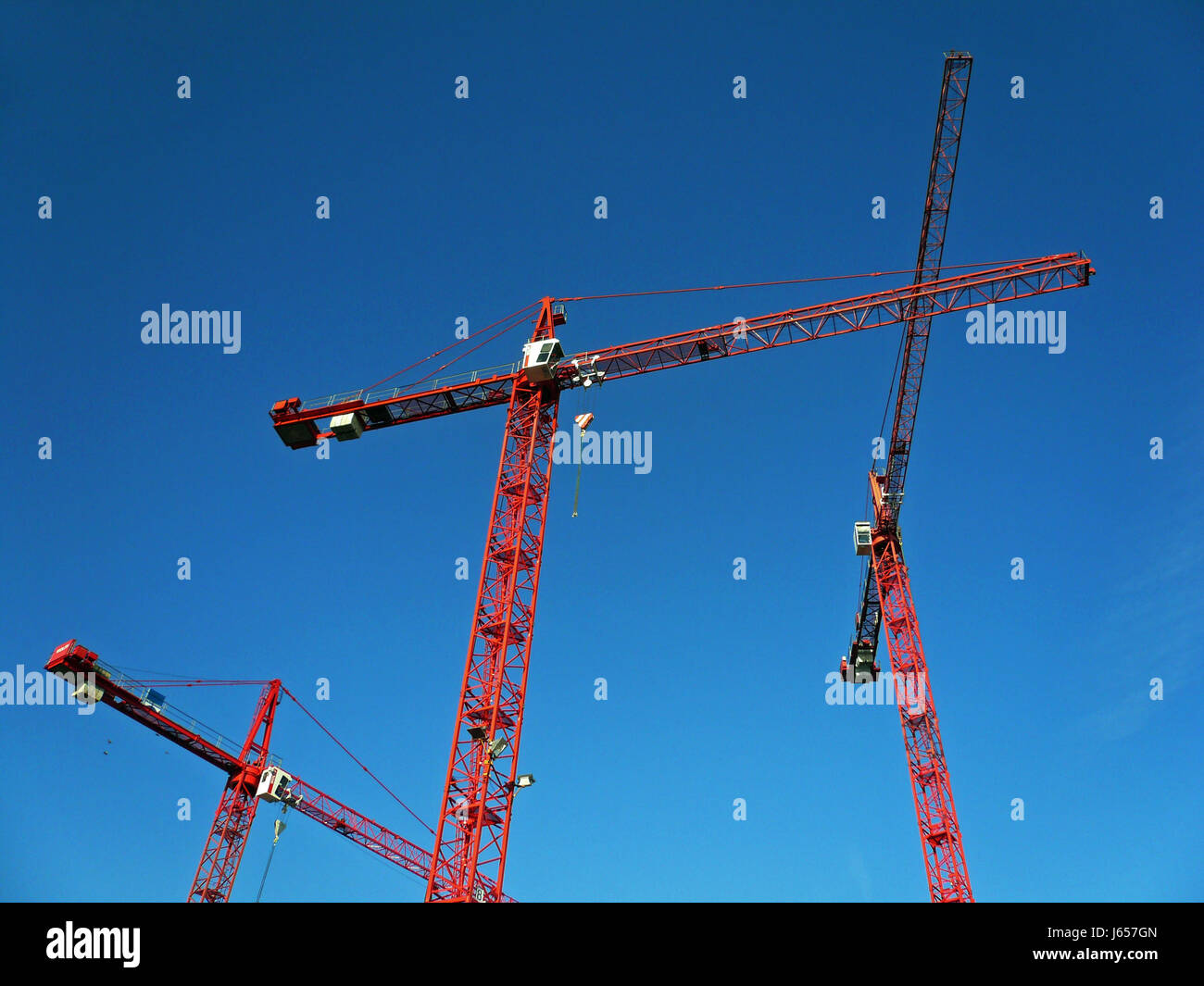 build skeleton raise red crane construction site blue build diagonal ...