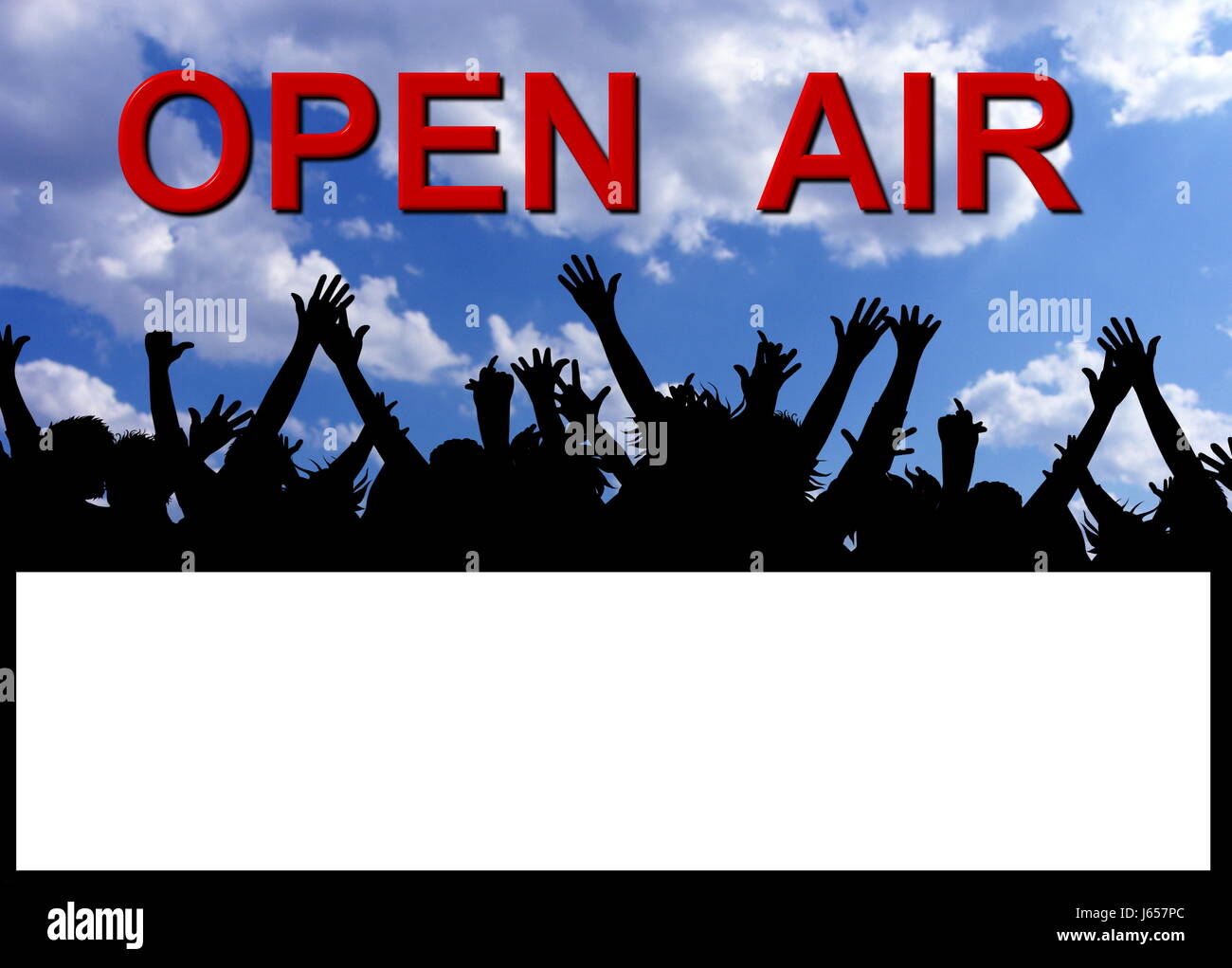 open air party placard Stock Photo - Alamy
