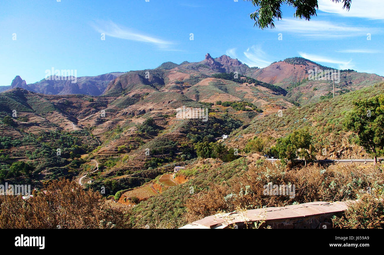 canary islands canaries mountains sight view outlook perspective vista ...