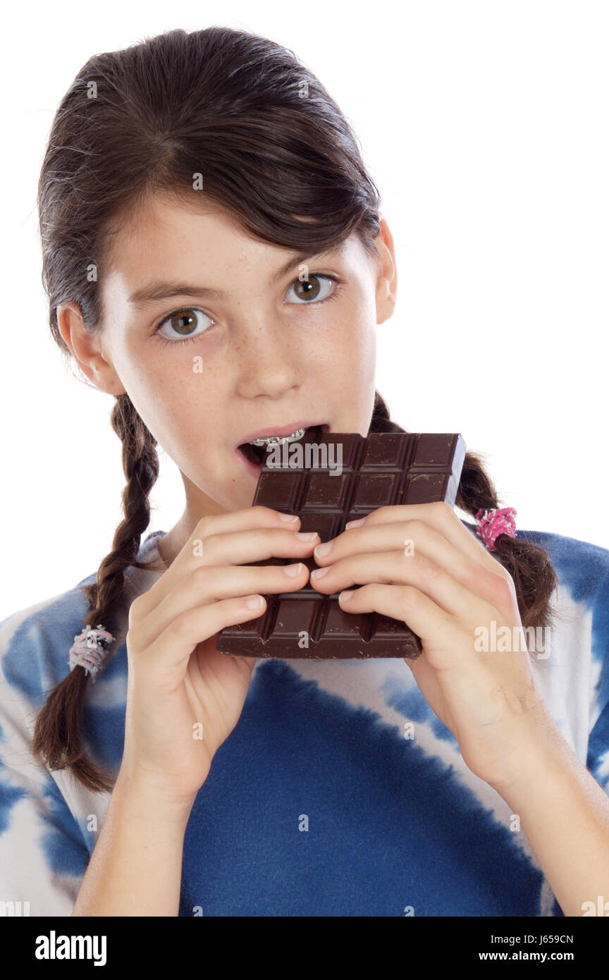adorable eating eat eats girl girls dessert chocolate woman blue humans ...