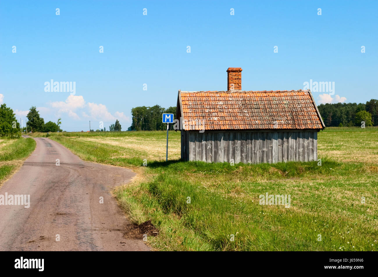 house building sweden barn country parking landscape scenery ...