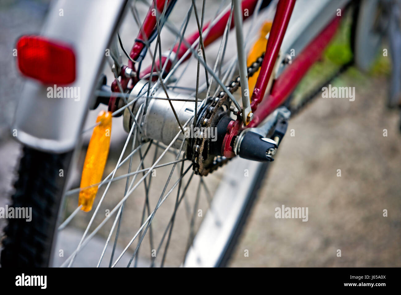 rear wheel with hub gears Stock Photo - Alamy