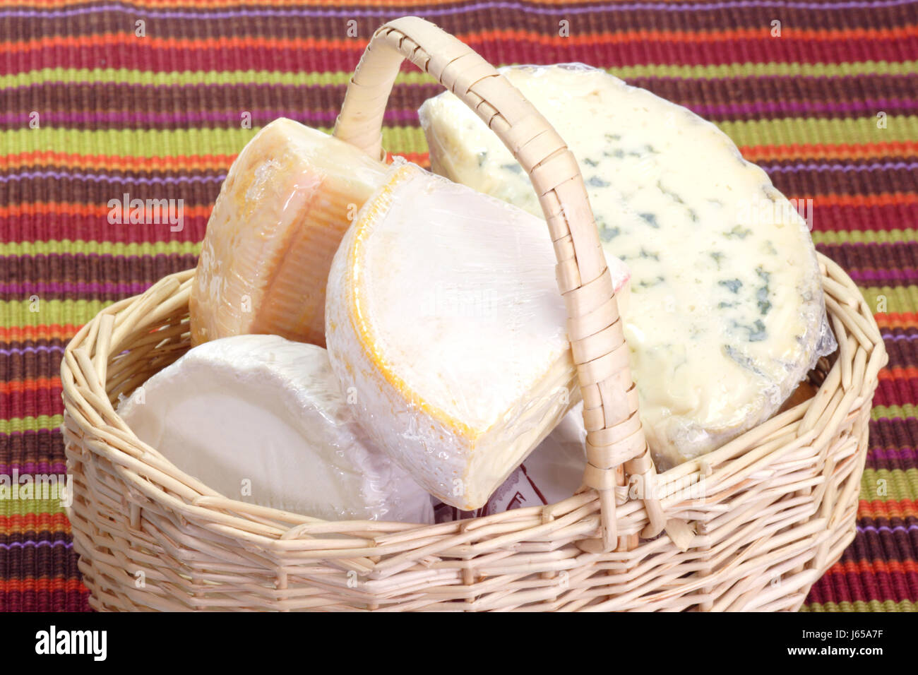 basket with cheese Stock Photo - Alamy