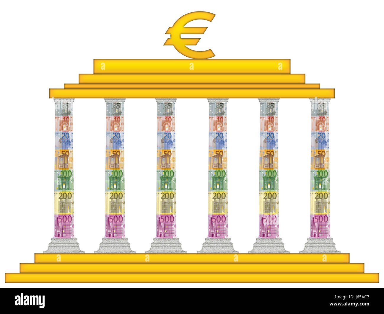 stairs optional goal passage gate archgway gantry euro bank note gold ...