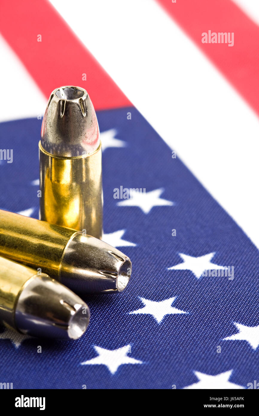 danger usa america crime flag ammunition violence danger macro close-up ...
