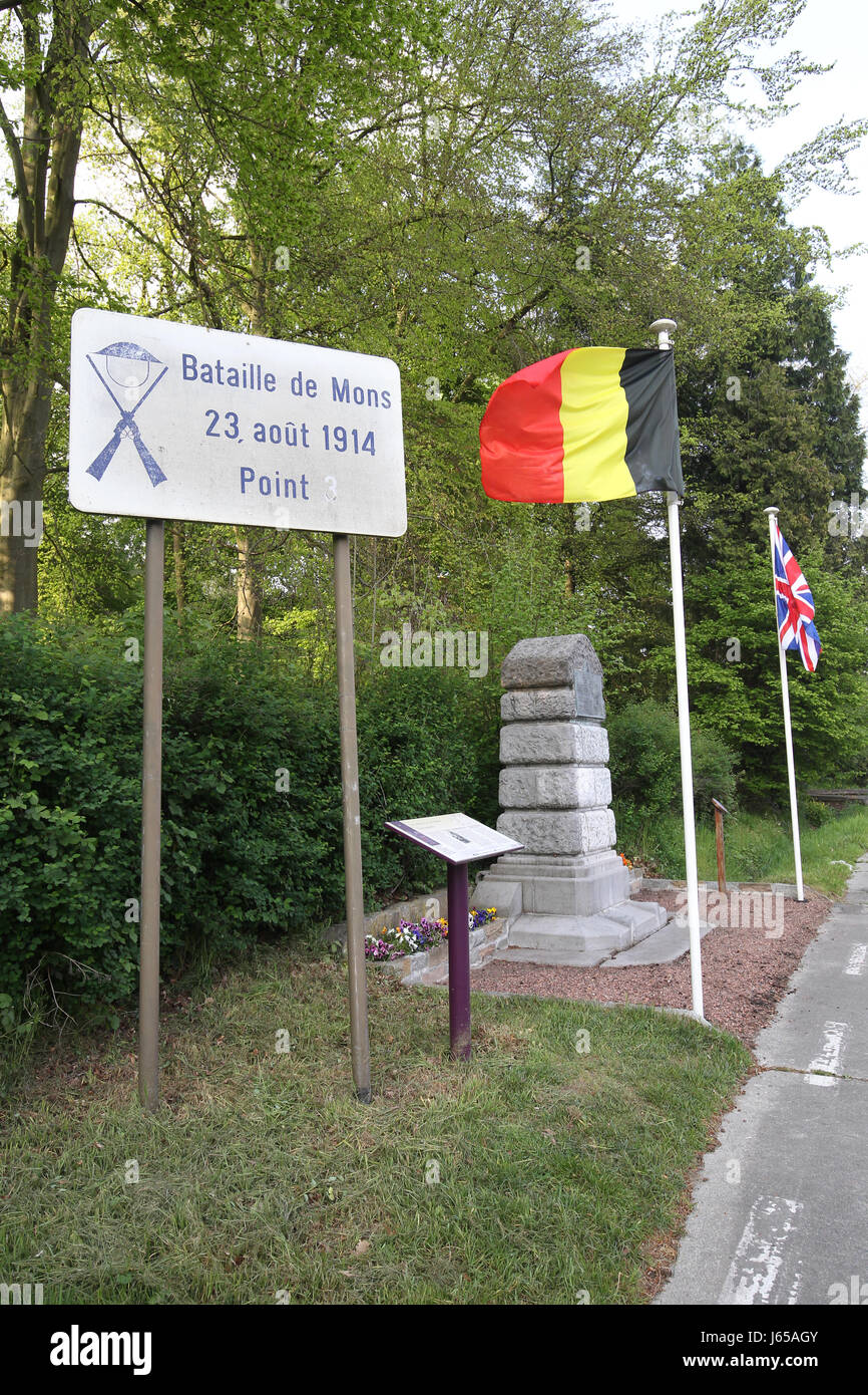 Memorial in Casteau, Belgium where the first and last casualty of the ...