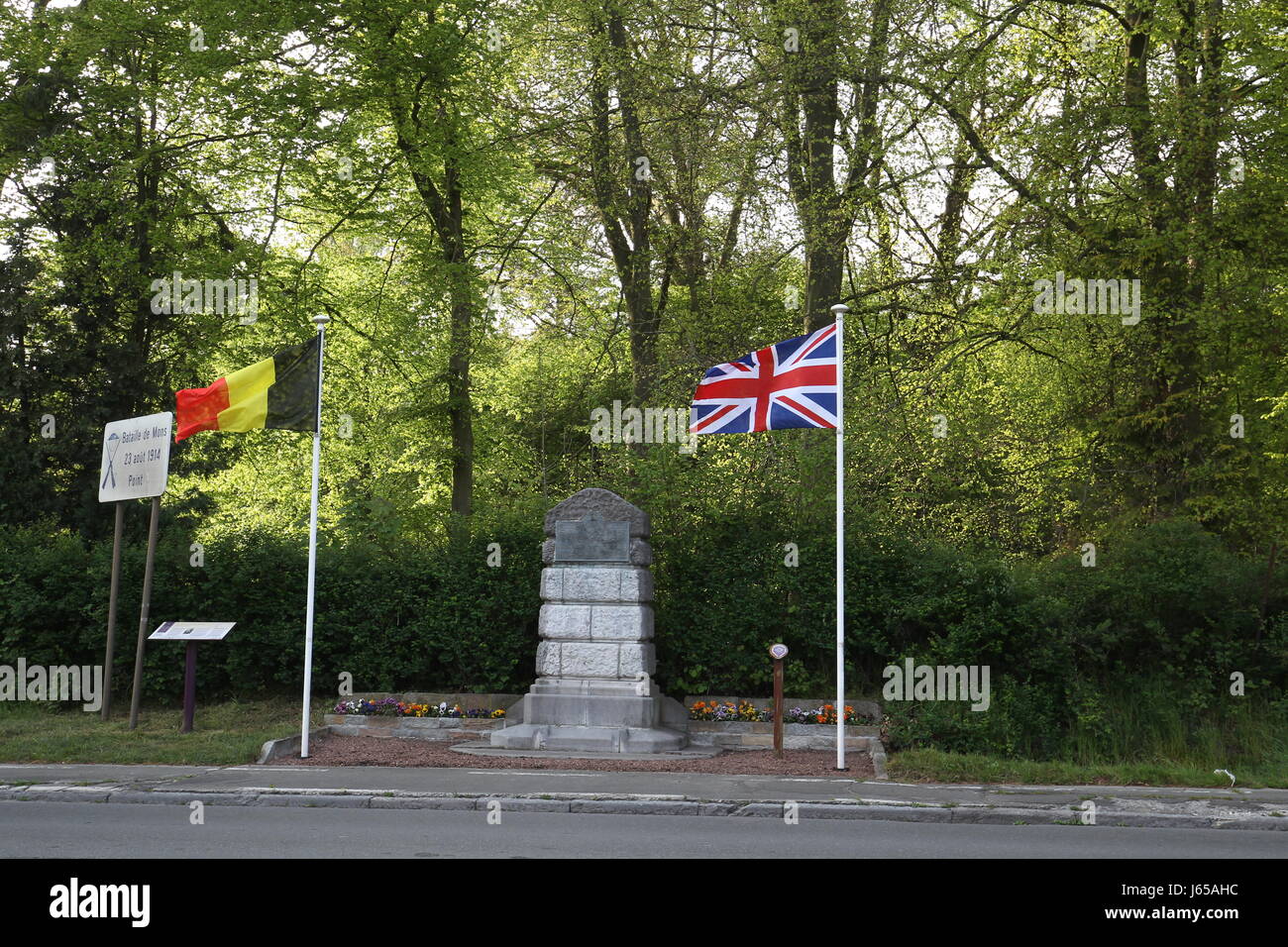 Memorial in Casteau, Belgium where the first and last casualty of the ...