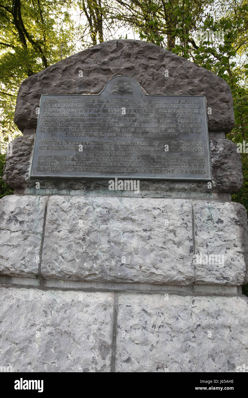 Memorial in Casteau, Belgium where the first and last casualty of the ...