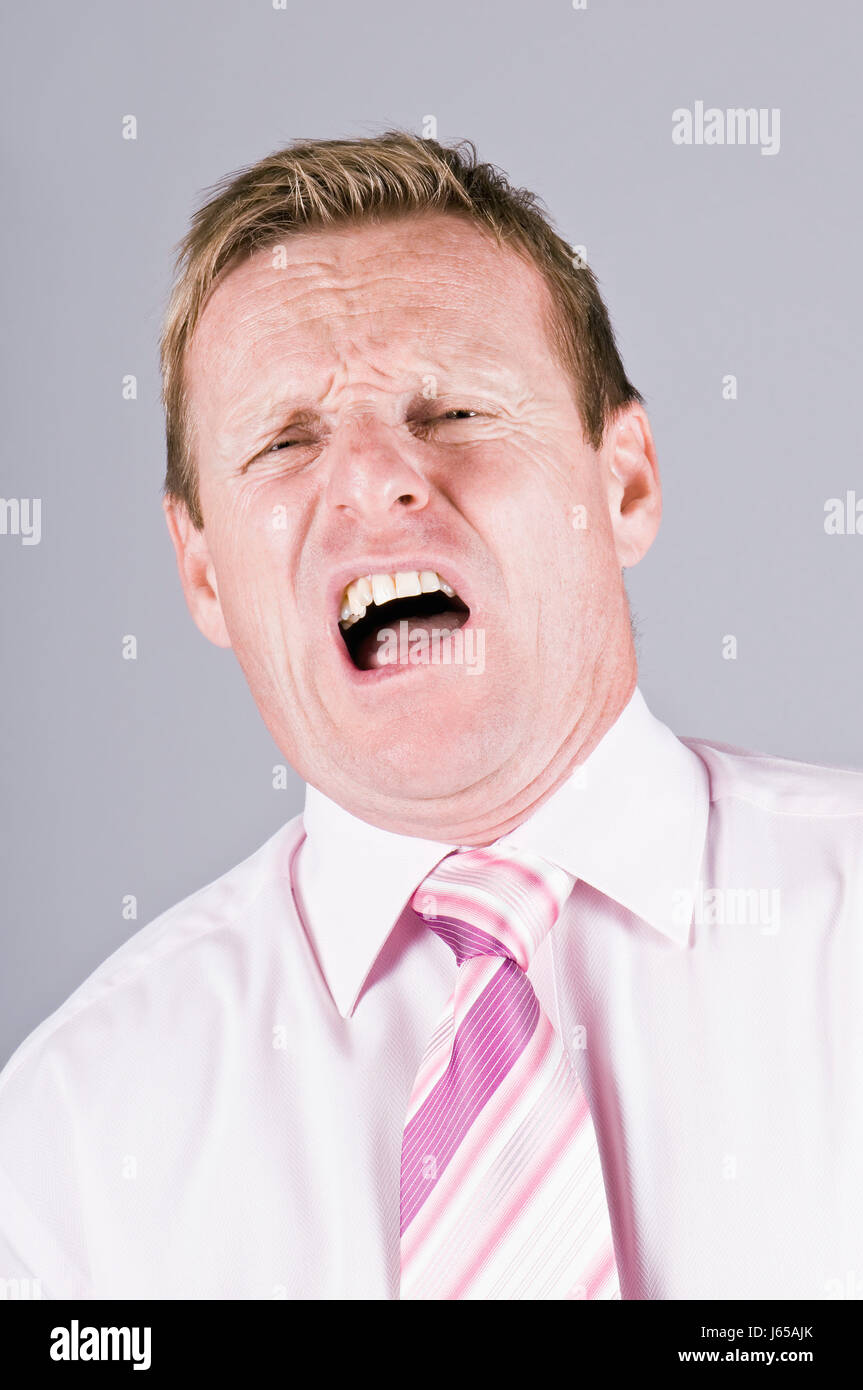 portrait pain ache suffer torment shouting shout man emotional feeling ...