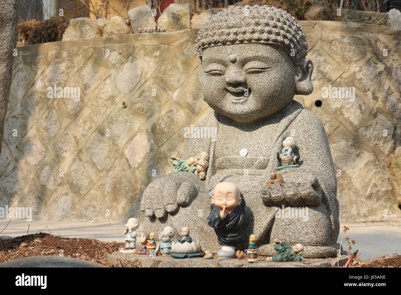 South korean statues in the buddah temple in Seoul, Bongwon dong Stock ...