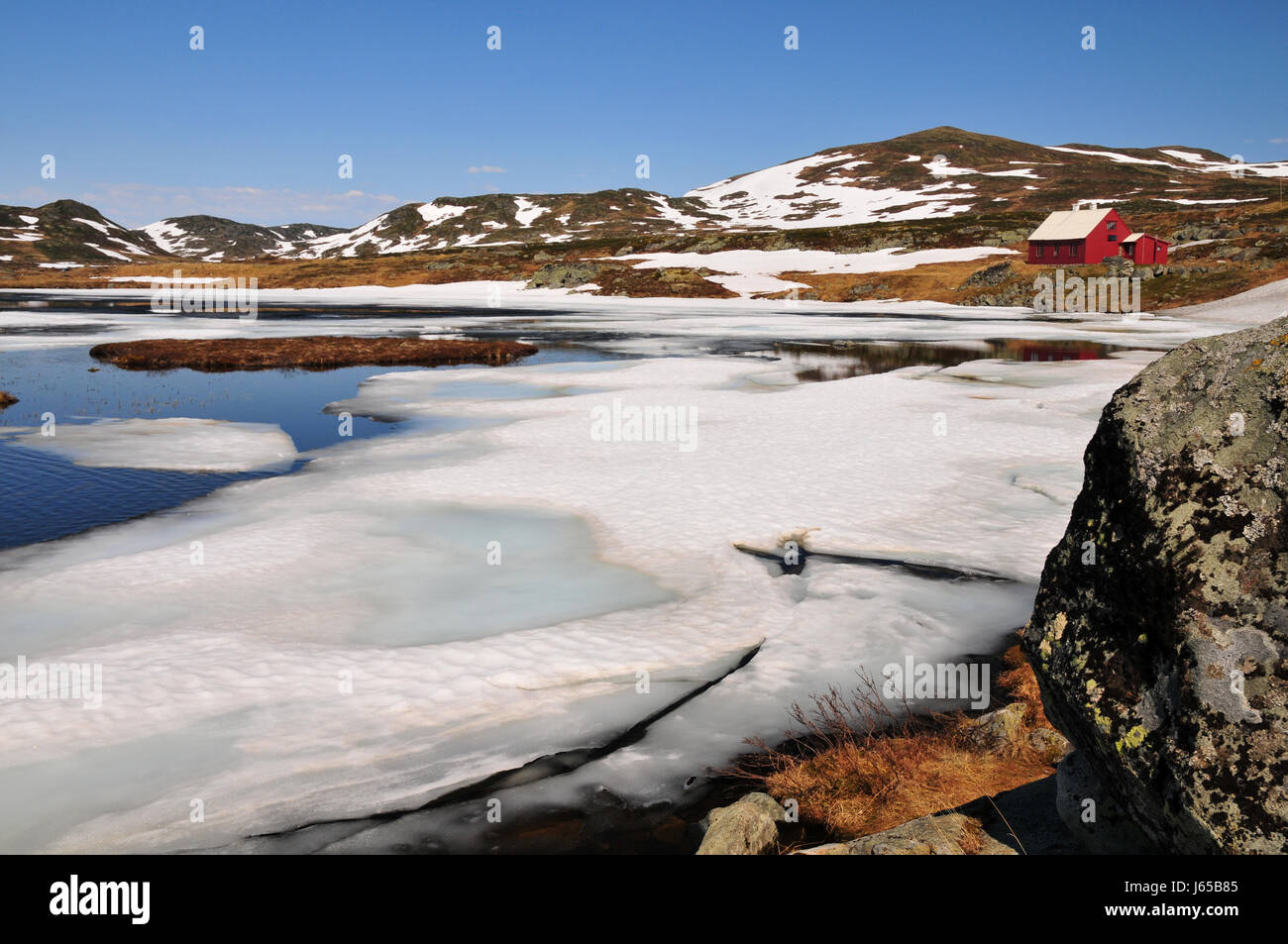 house building norway ice fresh water lake inland water water melting ...