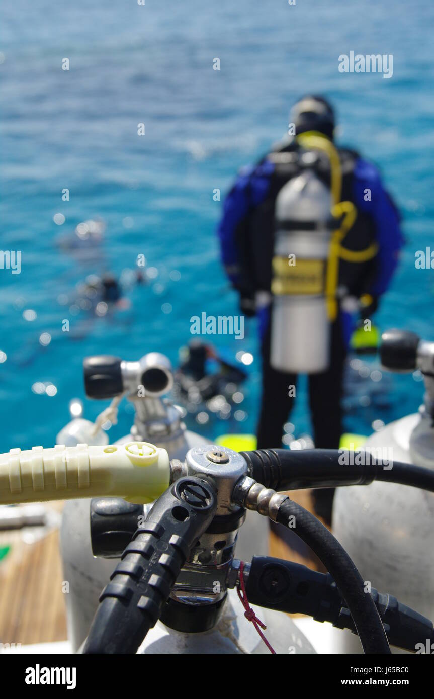 dive salt water sea ocean water diver rowing boat sailing boat sailboat ...