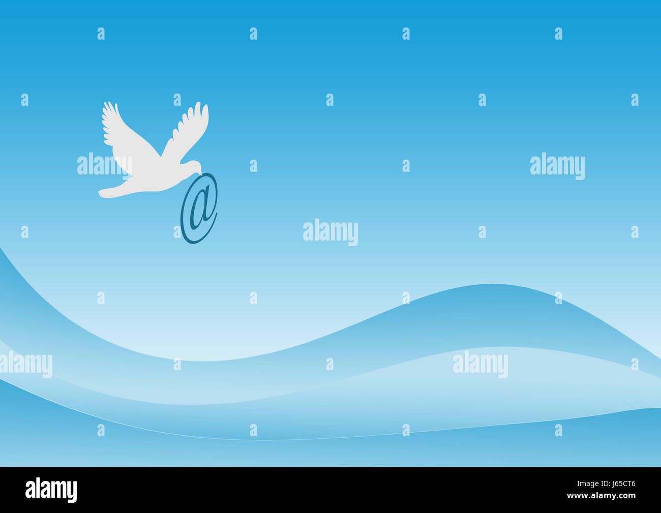 communication pigeon message at sign @ carrier pigeon sign signal blue ...