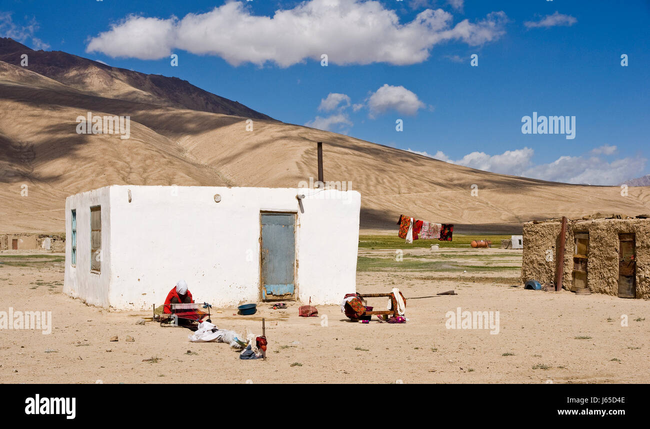 house building asia clay hut lodge hut loom house building mountains ...