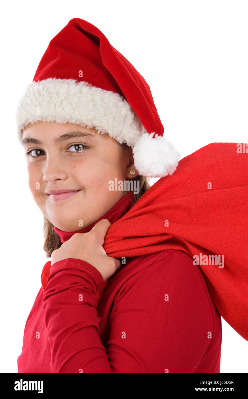 hat christmas sack red girl girls xmas x-mas profile humans human ...