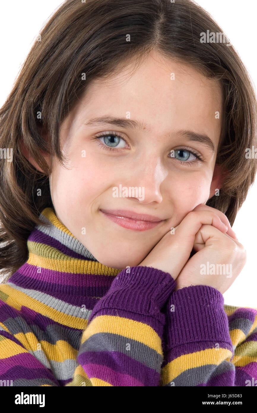 portrait adorable girl girls gesture blue humans human beings people ...