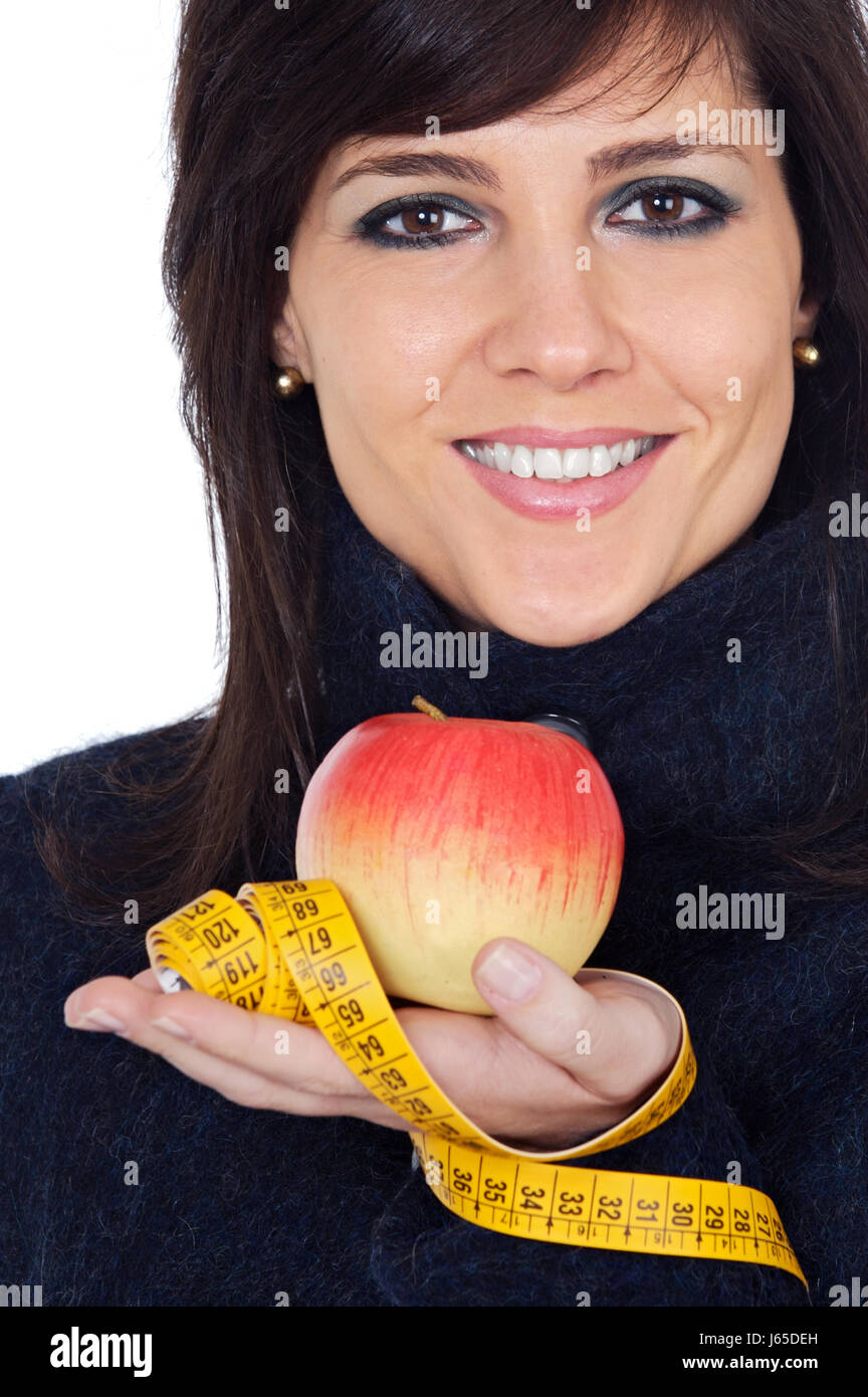 woman measuring tape apple woman laugh laughs laughing twit giggle ...