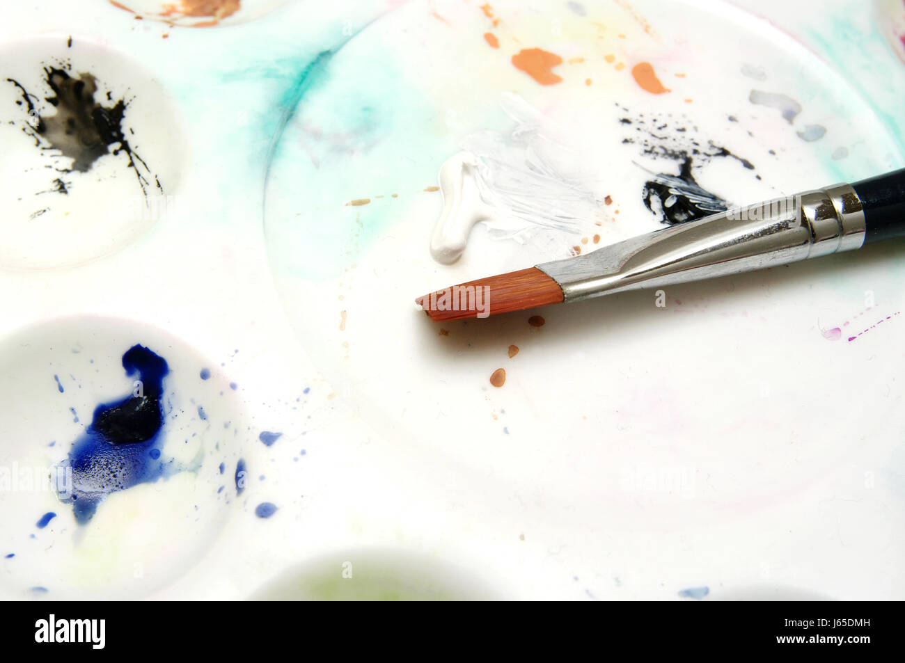 color palette,acrylic paint Stock Photo - Alamy