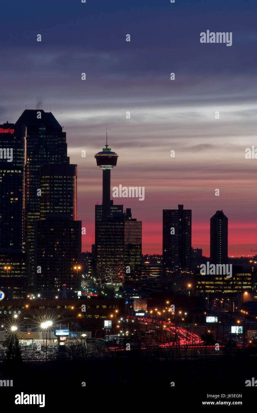calgary skyline at night Stock Photo - Alamy