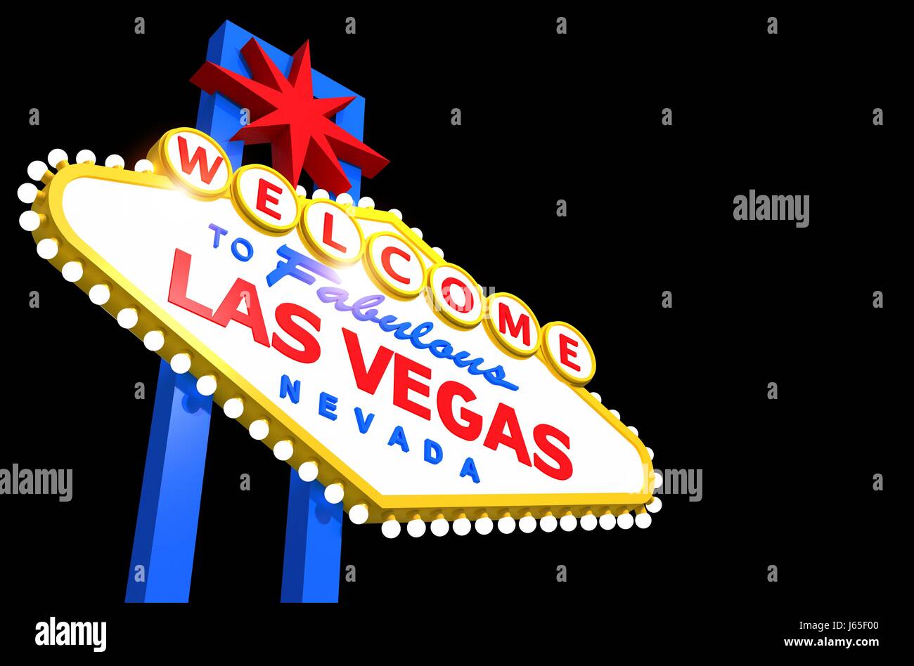 Las Vegas Sign Isolated on Black. 3D Rendered Illustration Stock Photo ...