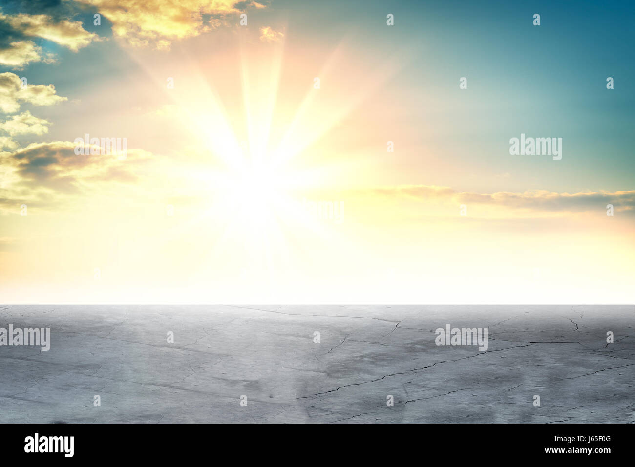 Concrete plane against the background of sunrise Stock Photo - Alamy