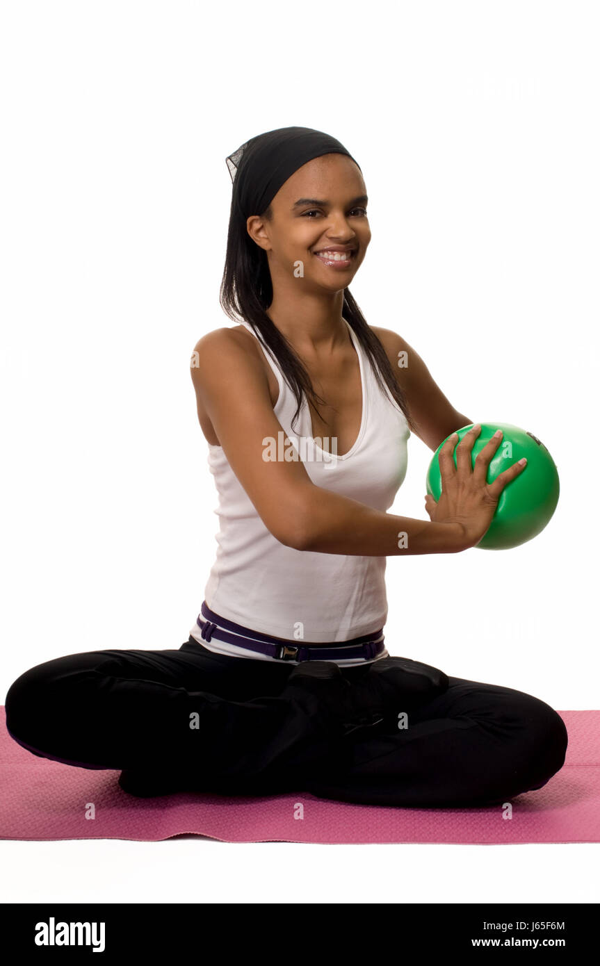 woman exercise exercising fitness ball woman laugh laughs laughing twit ...